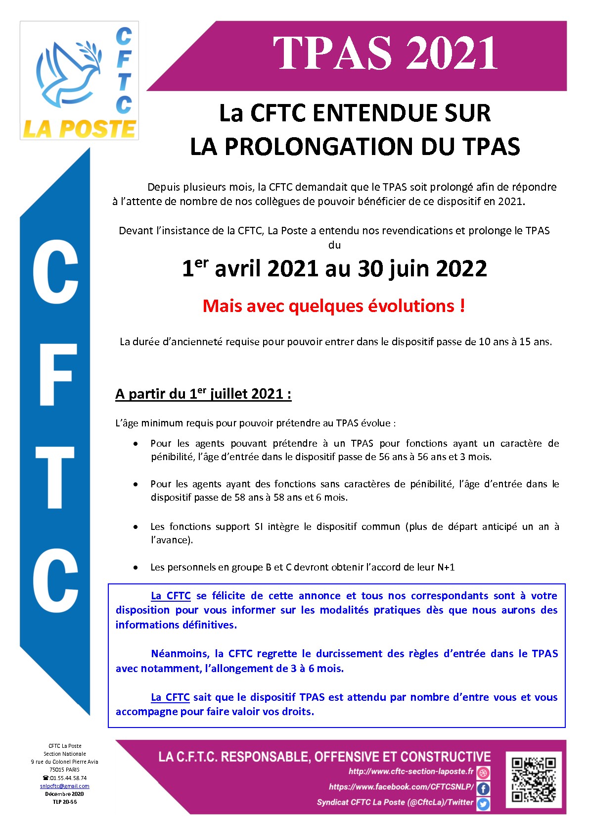 TPAS – CFTC LA POSTE