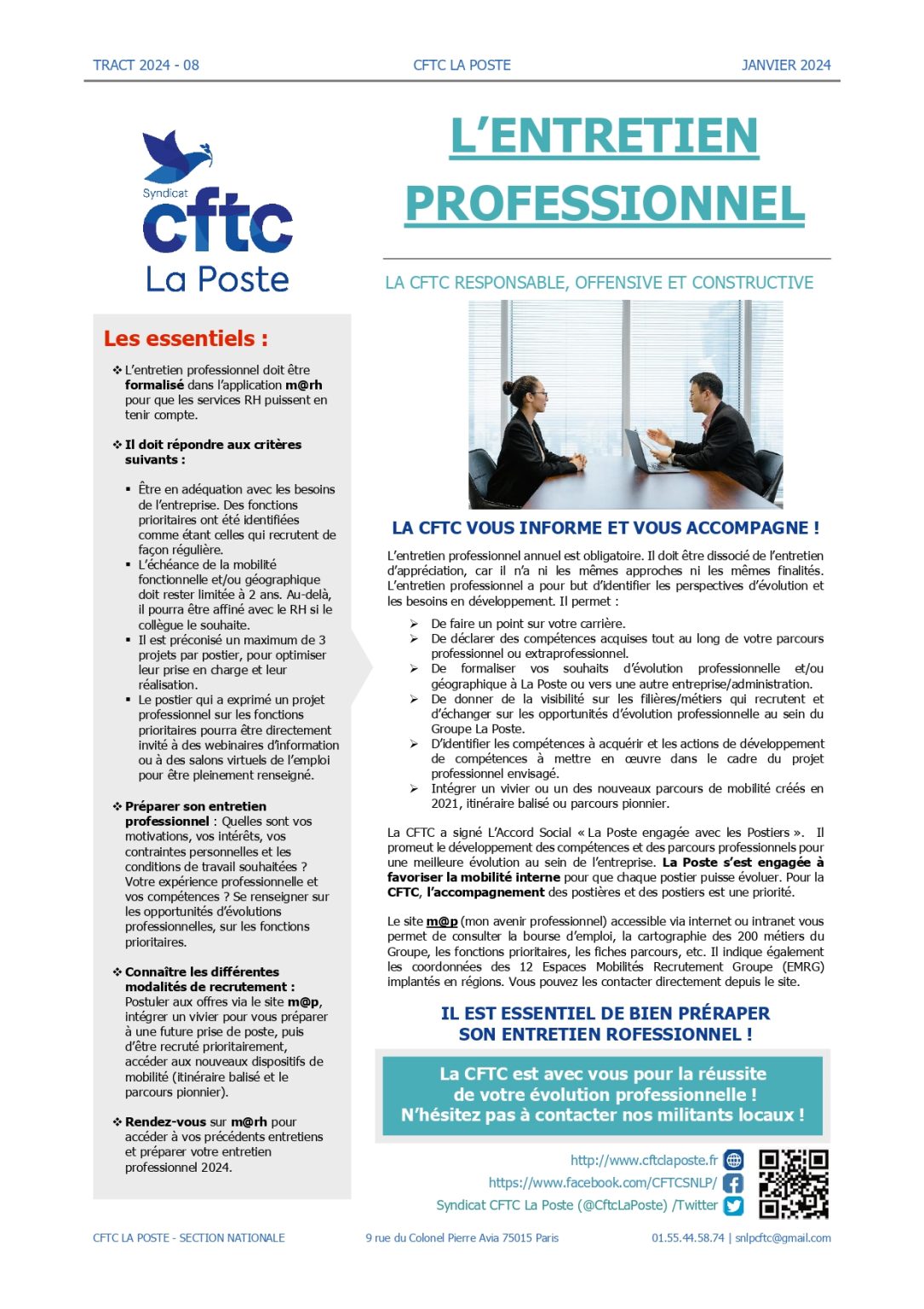 L’ENTRETIEN PROFESSIONNEL – CFTC LA POSTE